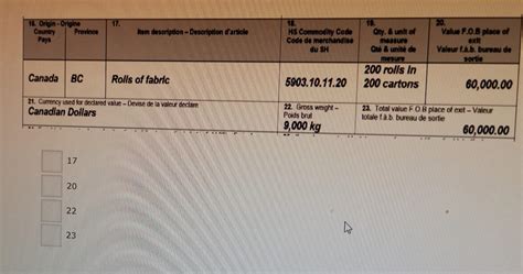 Solved Customer Has The Following Shipment Which Field In Chegg