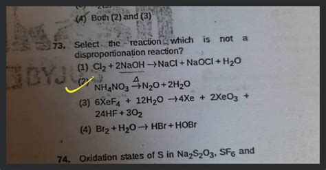 Which Of The Following Reaction Is Not A Disproportionation Reaction
