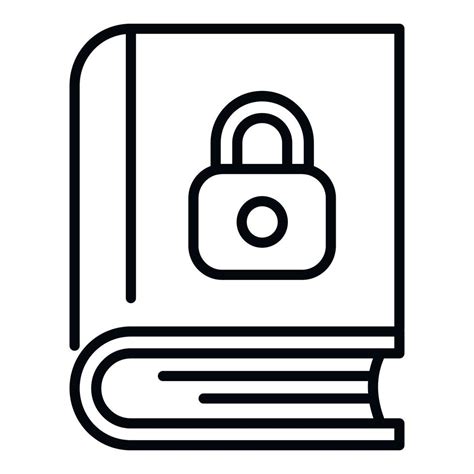 Book Lock Icon Outline Vector Cipher Data Vector Art At Vecteezy