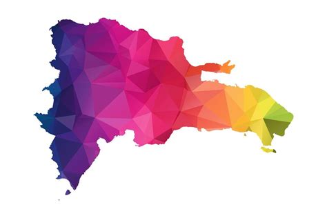 Abstract Polygon Map Low Poly Color Rainbow Dominican Republic Map Of Isolated 54748516