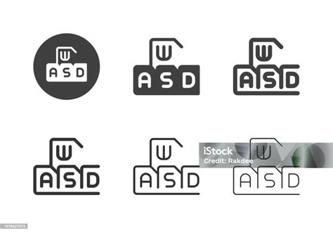 Wasd 키 게임 컨트롤 아이콘 멀티 시리즈 알파벳 D에 대한 스톡 벡터 아트 및 기타 이미지 알파벳 D Brand