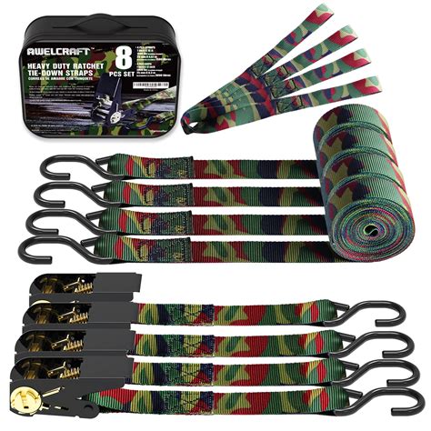 Awelcraft Ratchet Straps 1500 Lbs Breaking Strength Premium 4x 15ft