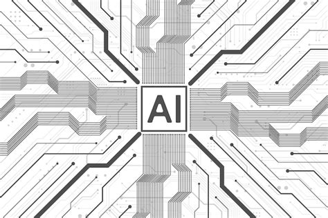 Premium Vector Artificial Intelligence Circuit Line Style Machine