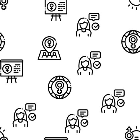 Feminism Woman Power Seamless Pattern Vector 17389597 Vector Art At