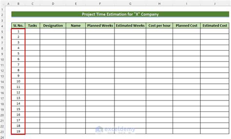 How To Create A Project Time Estimation Sheet In Excel 4 Steps