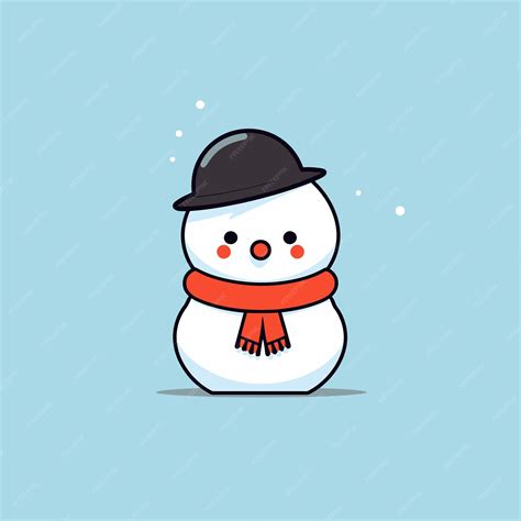 Premium Vector Cute Kawaii Snowman Chibi Mascot Vector Cartoon Style