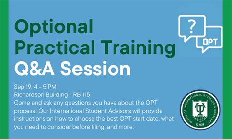 OPT Q A Session Tulane University Events