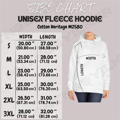 Hoodie Size Chart I Cotton Heritage M2580 Size Chart Size Chart