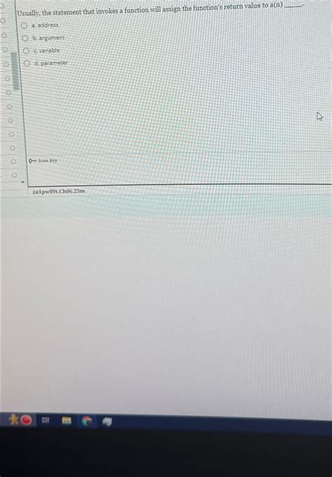 solved usually the statement that invokes a function will