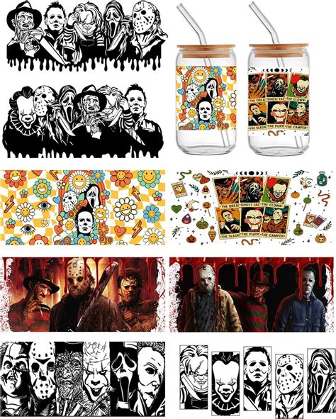 Amazon Pcs Sheets Halloween Cup Wrap Transfer Stickers Decals Halloween UV DTF Cup Wrap