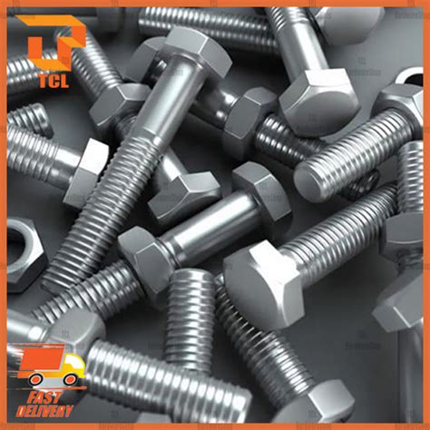 Galvanized Gi Bolt Nut Pcs Shopee Malaysia