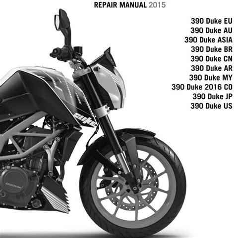 2016 Ktm Duke 390 Service Repair Manual Ktm Repair