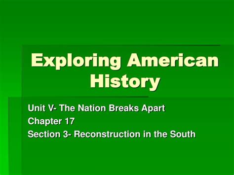 Ppt Exploring American History Powerpoint Presentation Free Download