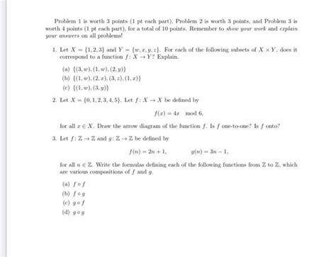 Solved Problem 1 Is Worth 3 Points 1 Pt Each Part