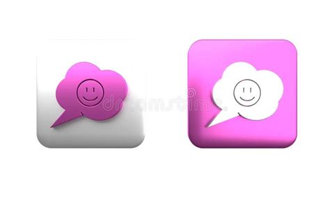 Colorful Speech Bubble With Smile Face Icon Isolated On White Background Smiling Emoticon Stock