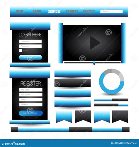 Website Template Element Or Ui Kit Web Stock Vector Illustration Of