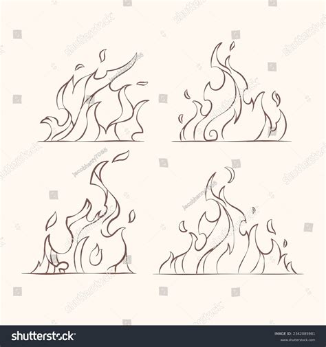 Flame Outline Vector Art Over 25123 Royalty Free Licensable Stock