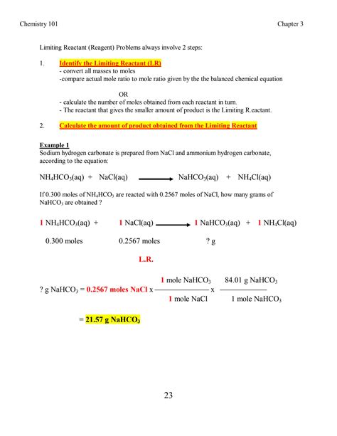 Solution Limiting Reactant Detailed Topic Studypool