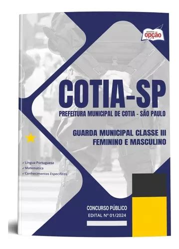 Apostila Guarda Civil Municipal Cotia Sp 2024 Editora Opção