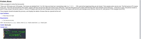 Problem Boxes Write A Program To Solve The Box Chegg