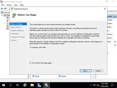 Windows Server 2019 Wsfc Add Nodes Server World
