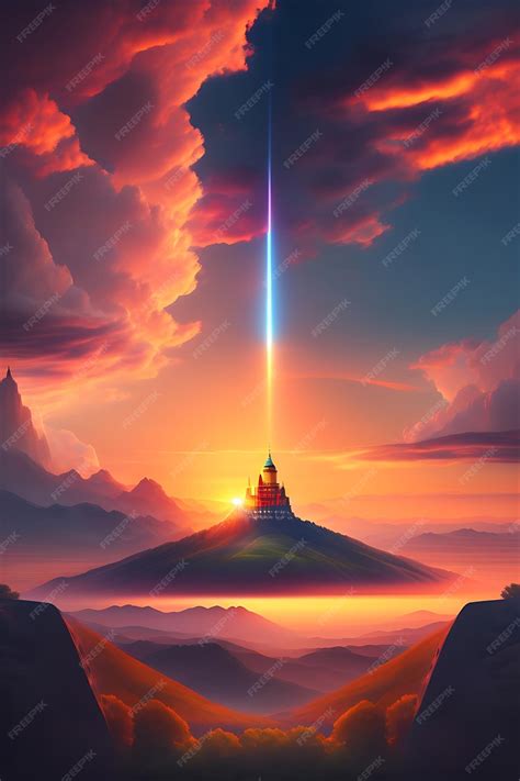 Premium Ai Image Abstract Kingdom Of Heaven Palace In The Sky Castle