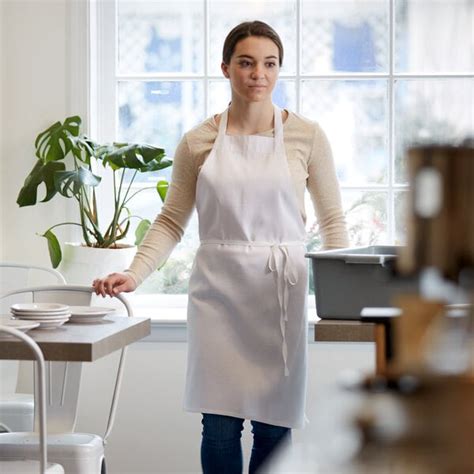 Choice White Customizable Poly Cotton Basic Bib Apron