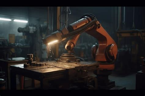 Premium Ai Image Welder Working In The Workshop Generative Ai