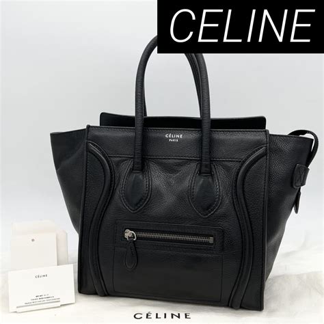 【目立った傷や汚れなし】【極美品】 Celine セリーヌ ラゲージ マイクロショッパー ハンドバッグ ドラムドカーフスキン 旧ロゴ 付属品
