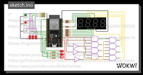 7 segment on esp32 part 2 wokwi esp32 stm32 arduino simulator