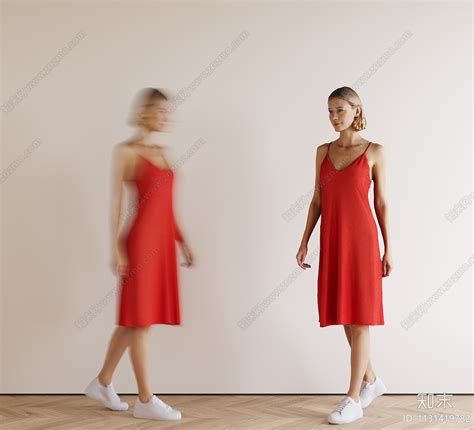 现代女性人物3d模型下载【id1131419782】知末3d模型网