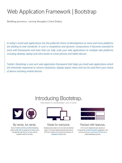 Web Application Framework Bootstrap Download Free Pdf Bootstrap Front End Framework