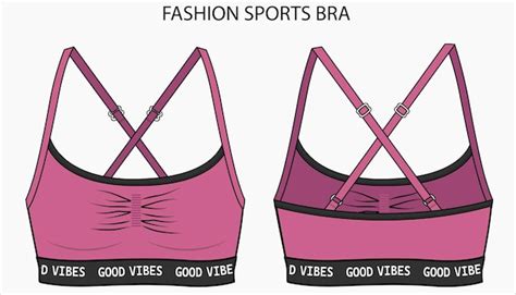 Croquis Technique Du Sporty X Strap Bra Croquis De Mode Plat De Sous