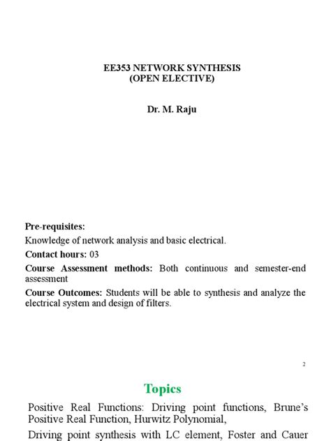 network analysis and synthesis an introduction to filter design and
