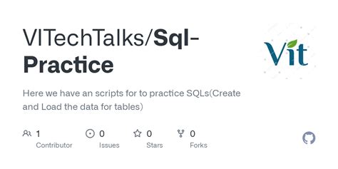 Sql Practicecreate Tables Scriptsql At Main · Vitechtalkssql