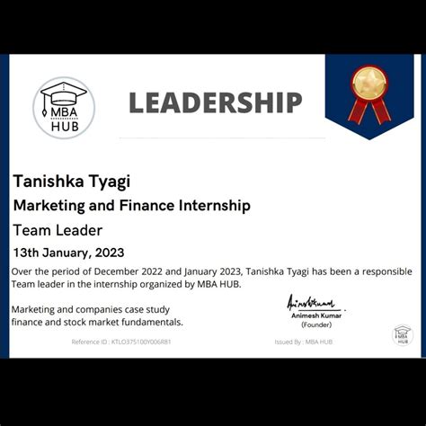 Tanishka Tyagi On Linkedin Mba Internship