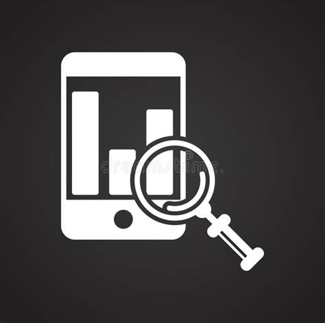 Data Analysys Icon On Black Background For Graphic And Web Design