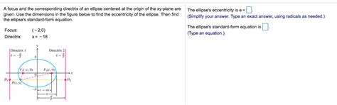 Solved A Focus And The Corresponding Directrix Of An Ellipse