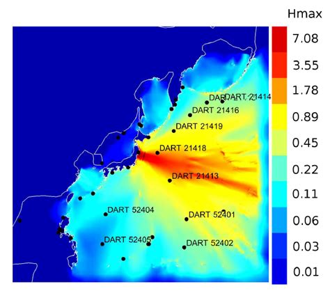 Maximum Wave Elevation Reached Over 10 Hours The Logarithmic