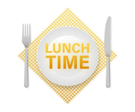 Lunch Break Time Clipart Lunch Time Clock Stock Illustrations