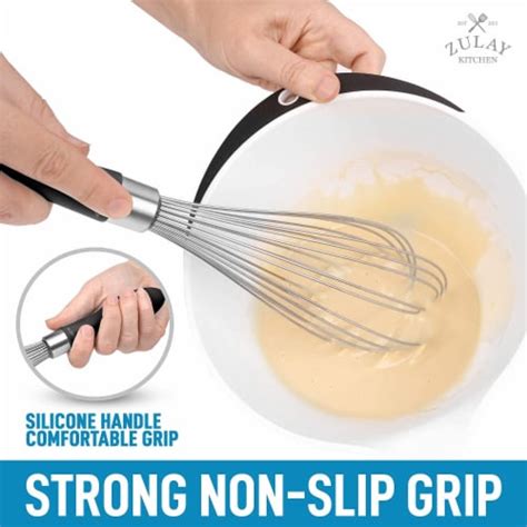 Zulay Kitchen Stainless Steel Balloon Whisk With Soft Silicone Handle