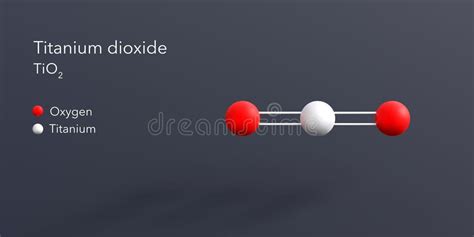 Titanium Dioxide Molecule 3d Rendering Flat Molecular Structure With