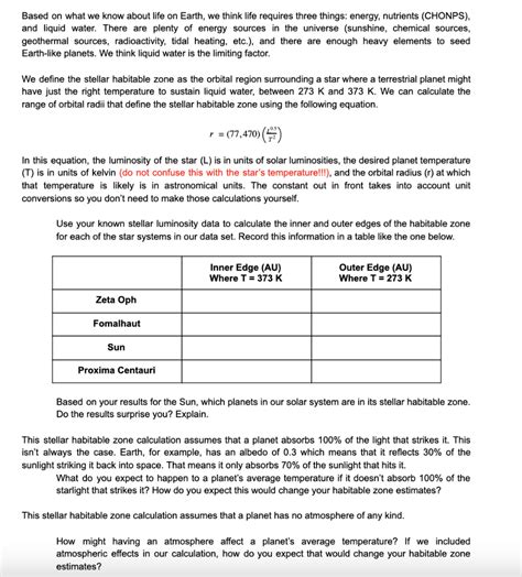 Solved Use Your Known Stellar Luminosity Data To Calculate Chegg Com