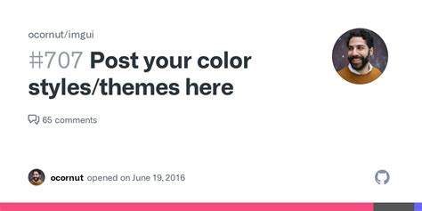 Post Your Color Styles Themes Here Issue 707 Ocornut Imgui GitHub