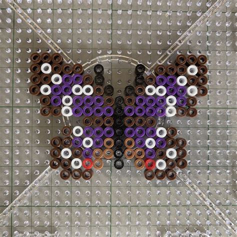 アイロンビーズ 図案虫オオムラサキ 手作りしてみたよ