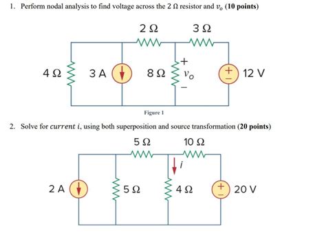 Solved 1 Perform Nodal Analysis To Find Voltage Across The
