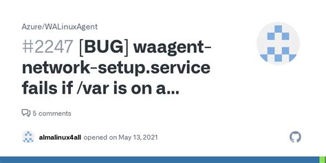 Bug Waagent Network Rvice Fails If Var Is On A Separate Lvm
