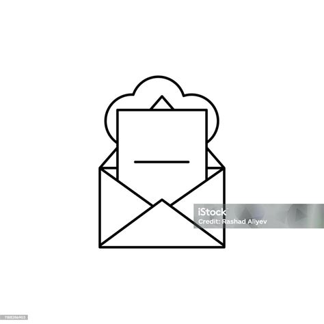 클라우드 메시지 이메일 아이콘 Ui 및 Ux 웹 사이트 또는 모바일 응용 프로그램에 대한 정보 전송 아이콘의 간단한 라인 개요 벡터 0명에 대한 스톡 벡터 아트 및 기타