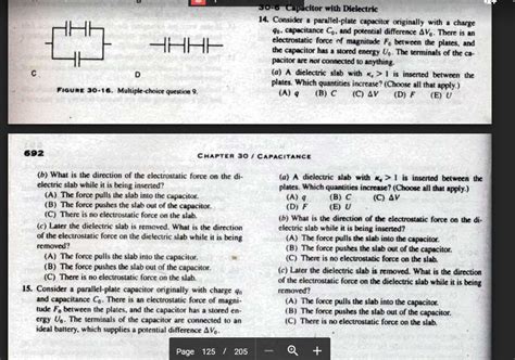 Solved 14 Consider A Parallel Plate Capacitor Originally