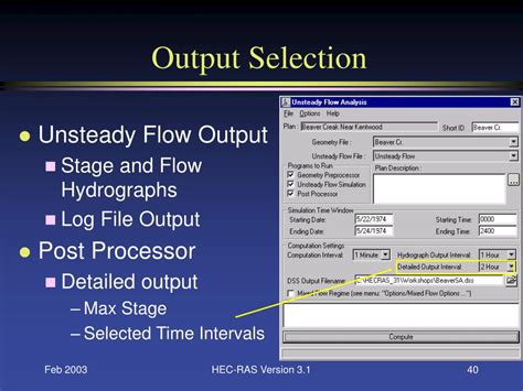 Ppt Hec Ras Version 31 Unsteady Flow Powerpoint Presentation Free